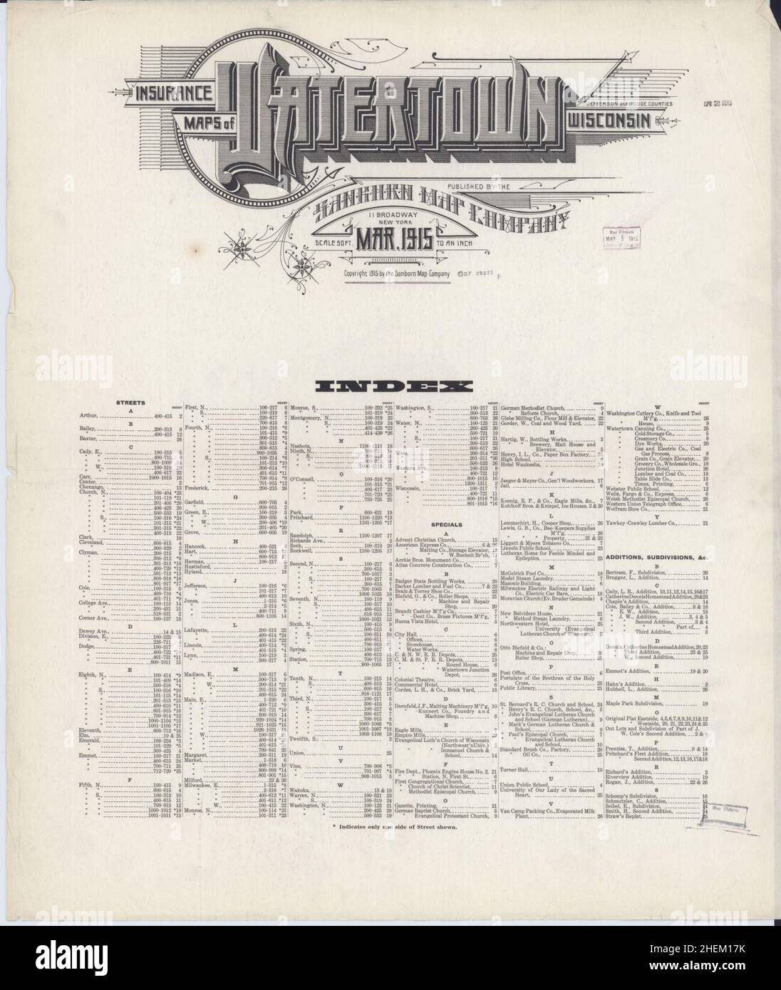 Map of watertown wisconsin hi-res stock photography and images - Alamy