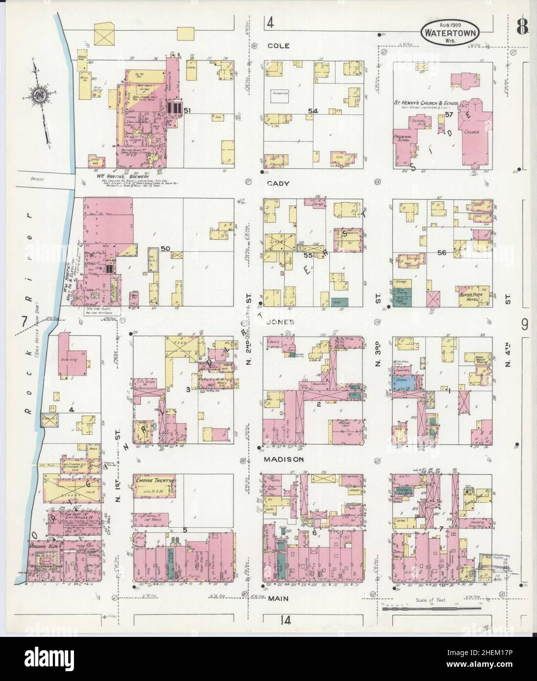 Map of watertown wisconsin hi-res stock photography and images - Alamy