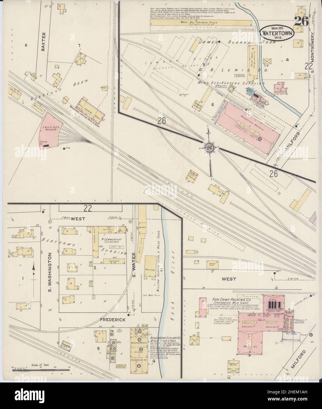 Map of watertown wisconsin hi-res stock photography and images - Alamy