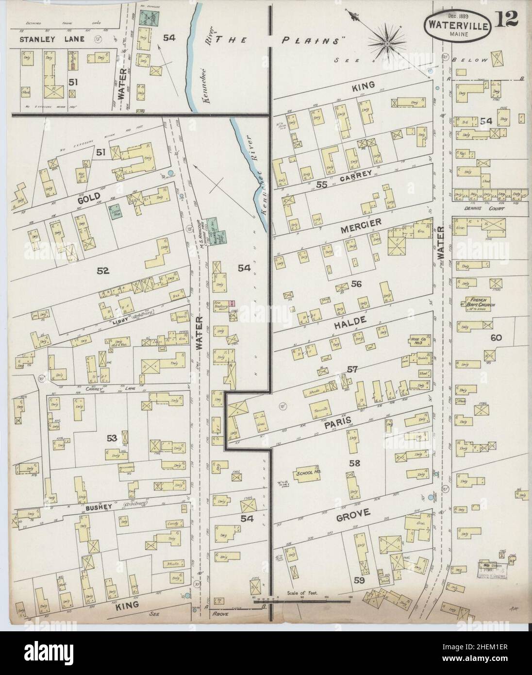 Map of waterville hi-res stock photography and images - Alamy