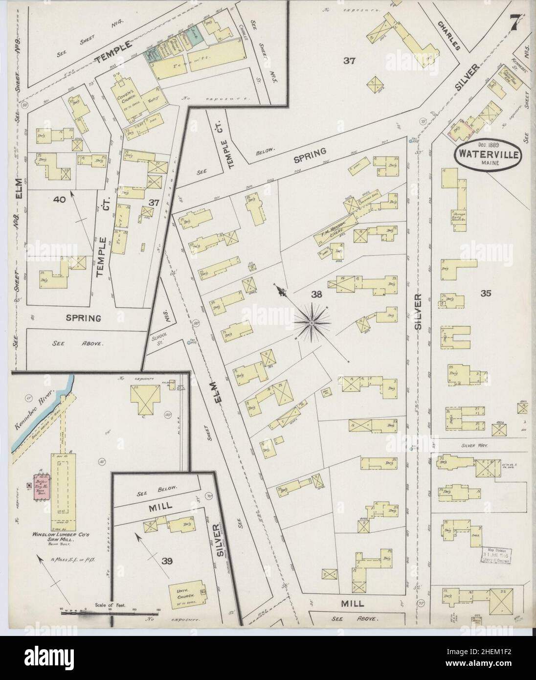 Map of waterville hi-res stock photography and images - Alamy