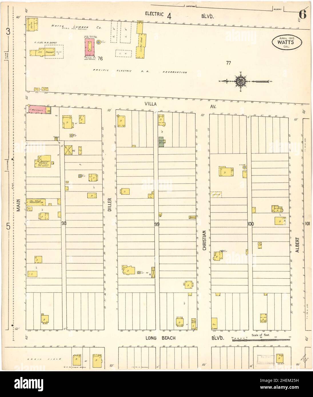 Sanborn Fire Insurance Map from Watts, Los Angeles County, California ...