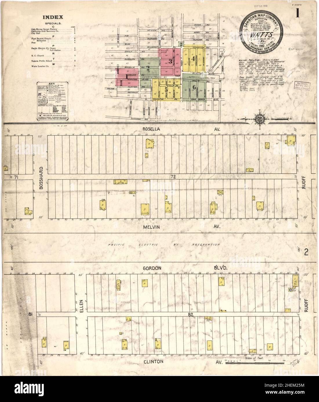 Sanborn Fire Insurance Map from Watts, Los Angeles County, California ...