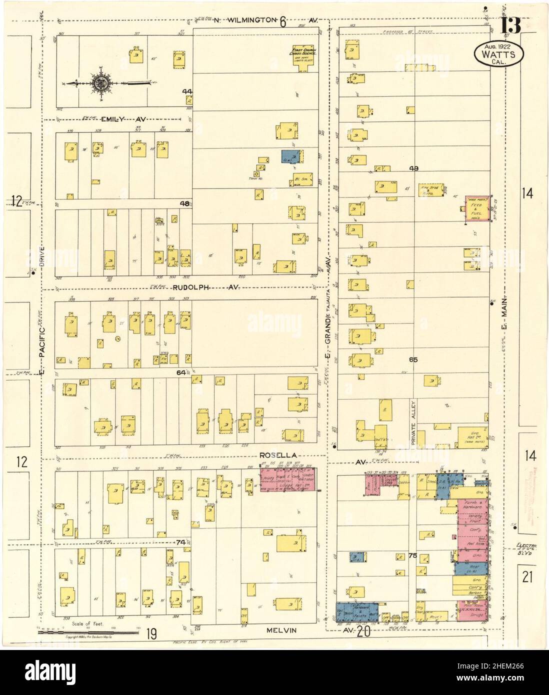 Sanborn Fire Insurance Map from Watts, Los Angeles County, California ...