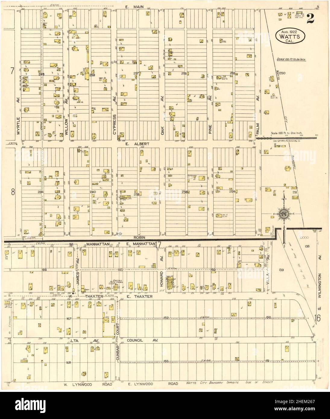 Sanborn Fire Insurance Map from Watts, Los Angeles County, California ...