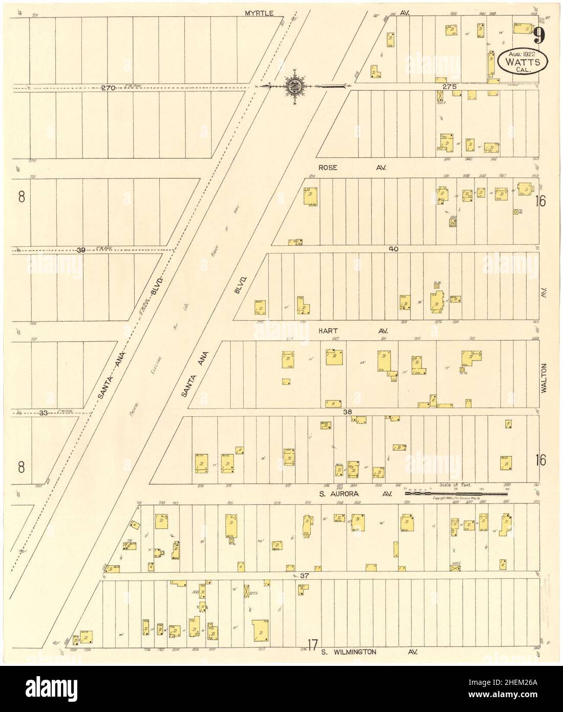Sanborn Fire Insurance Map from Watts, Los Angeles County, California ...