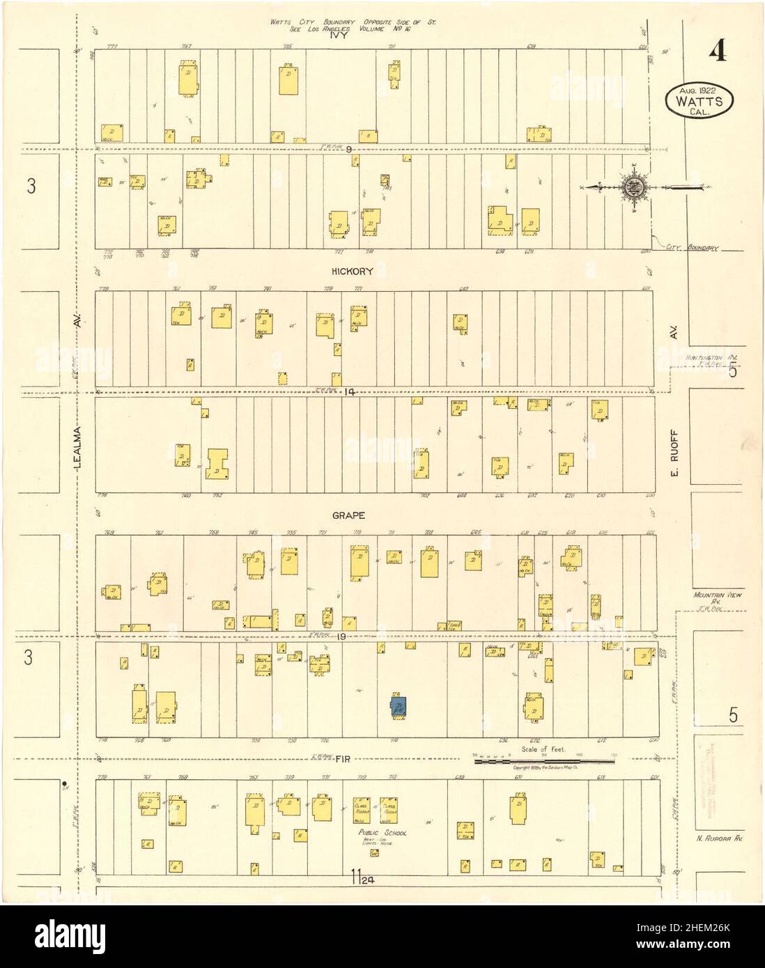 Sanborn Fire Insurance Map from Watts, Los Angeles County, California ...