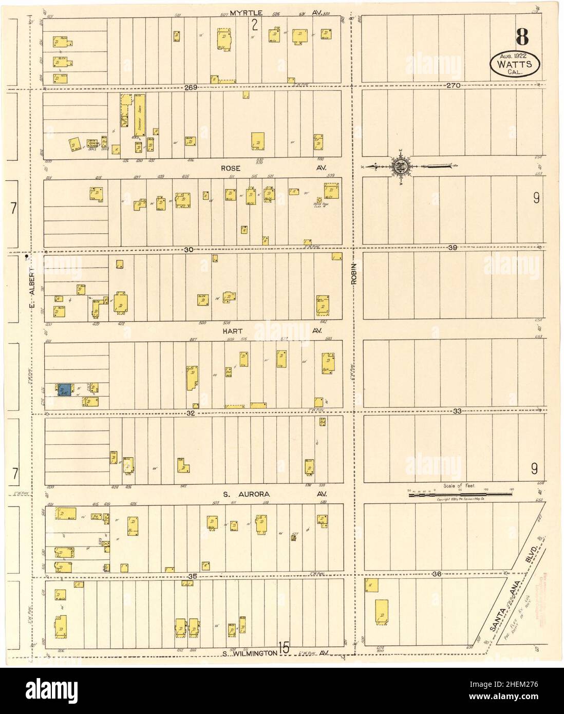 Los angeles historic map Cut Out Stock Images & Pictures - Alamy