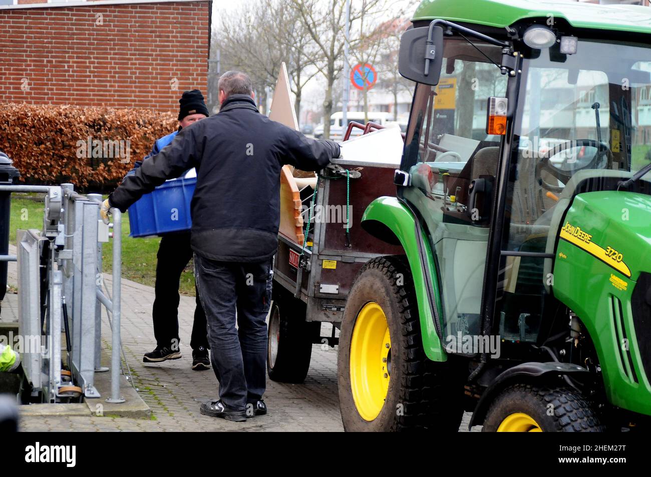 Copenhagen/Denmark./11 Januaryr 2022/Landlords cleaning waste from ...