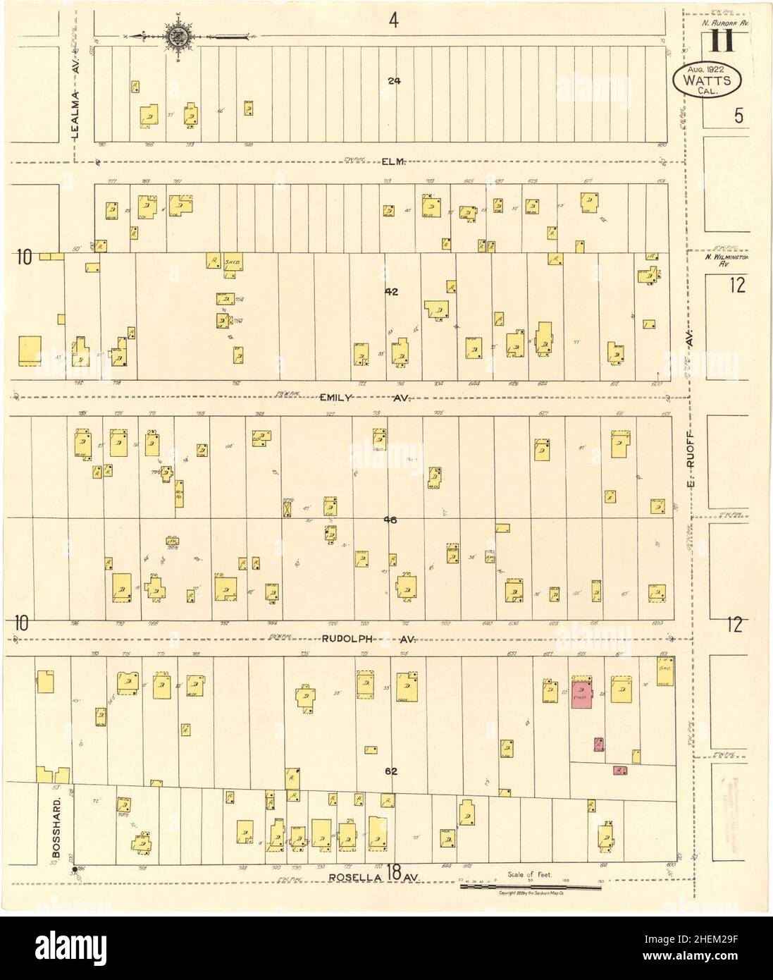 Sanborn Fire Insurance Map from Watts, Los Angeles County, California ...