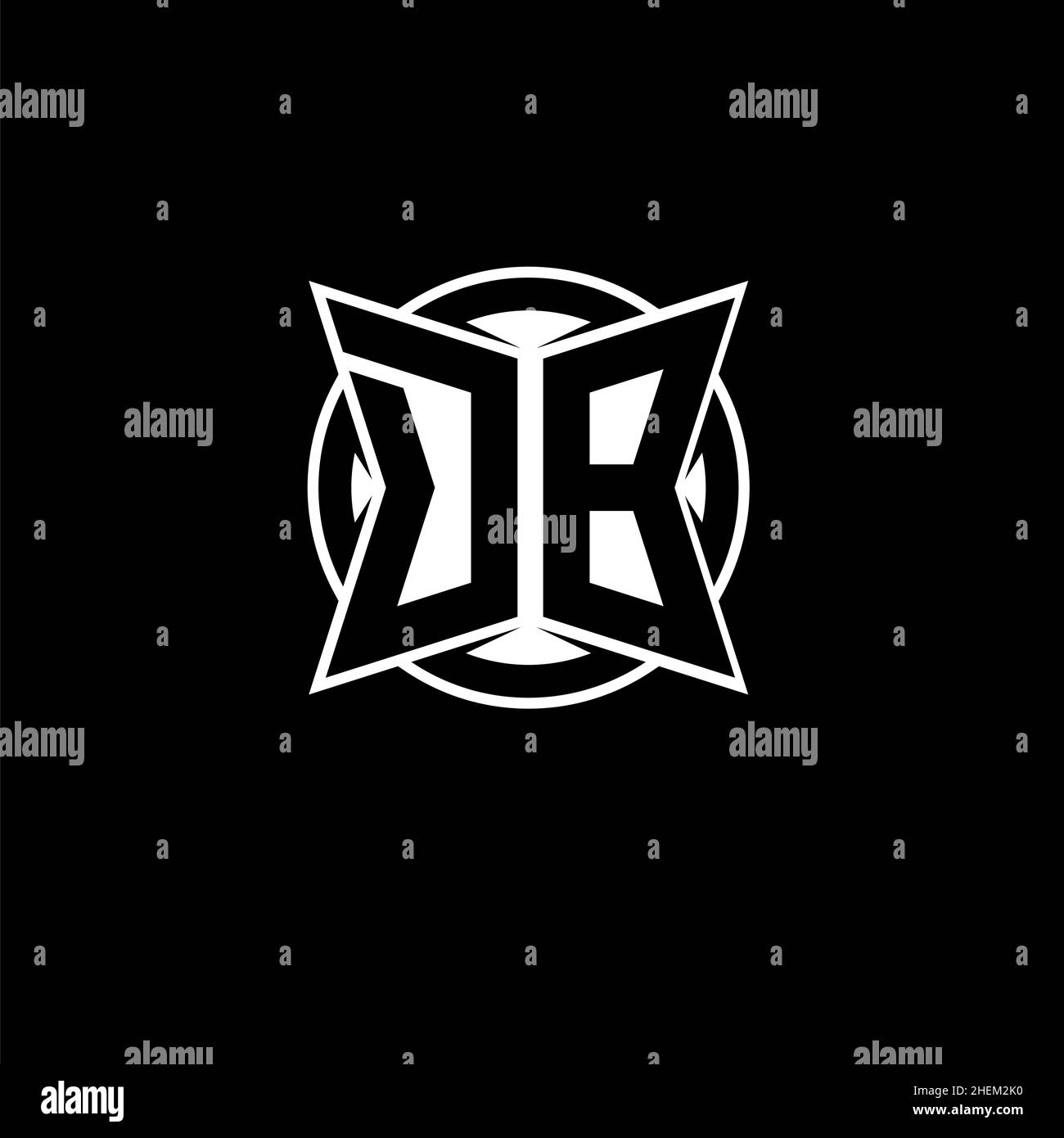 DA Monogram logo letter with simple modern shape style design. Circle rounded monogram logo ...