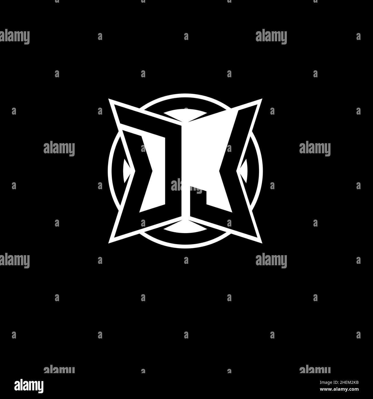 DL Monogram logo letter with simple modern shape style design. Circle ...