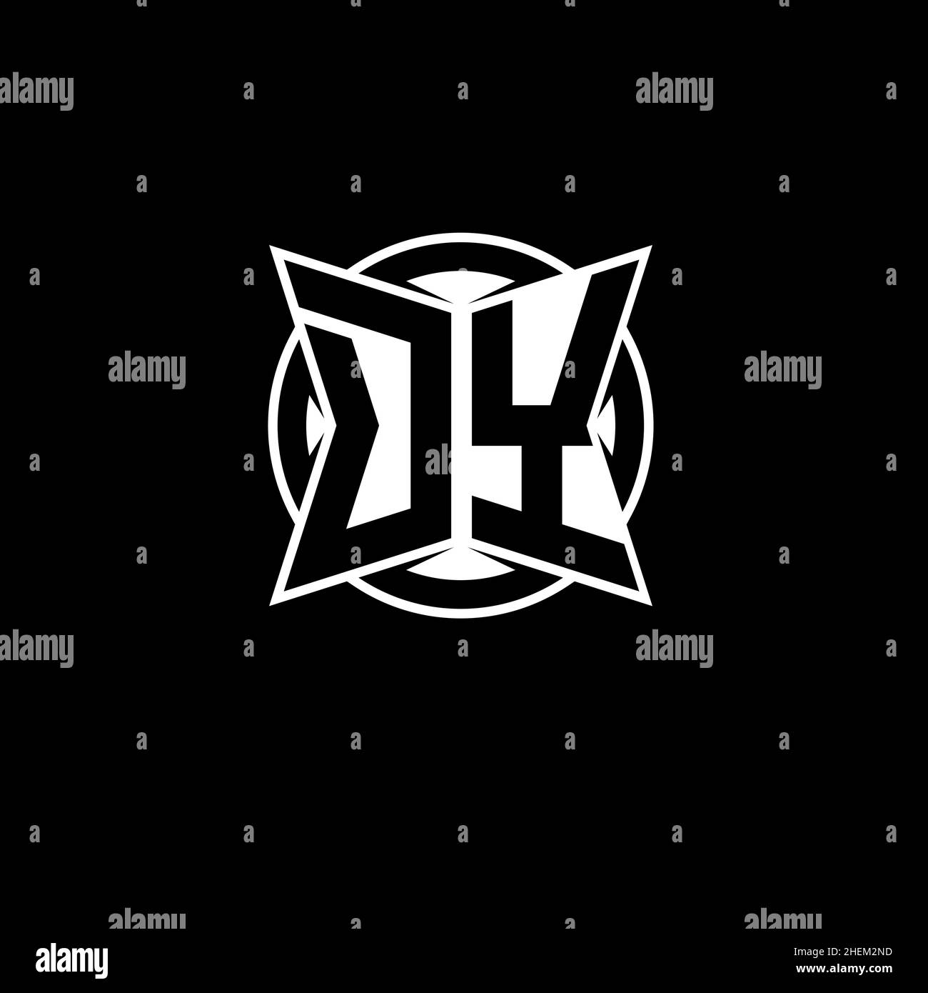 DY Monogram logo letter with simple modern shape style design. Circle rounded monogram logo ...