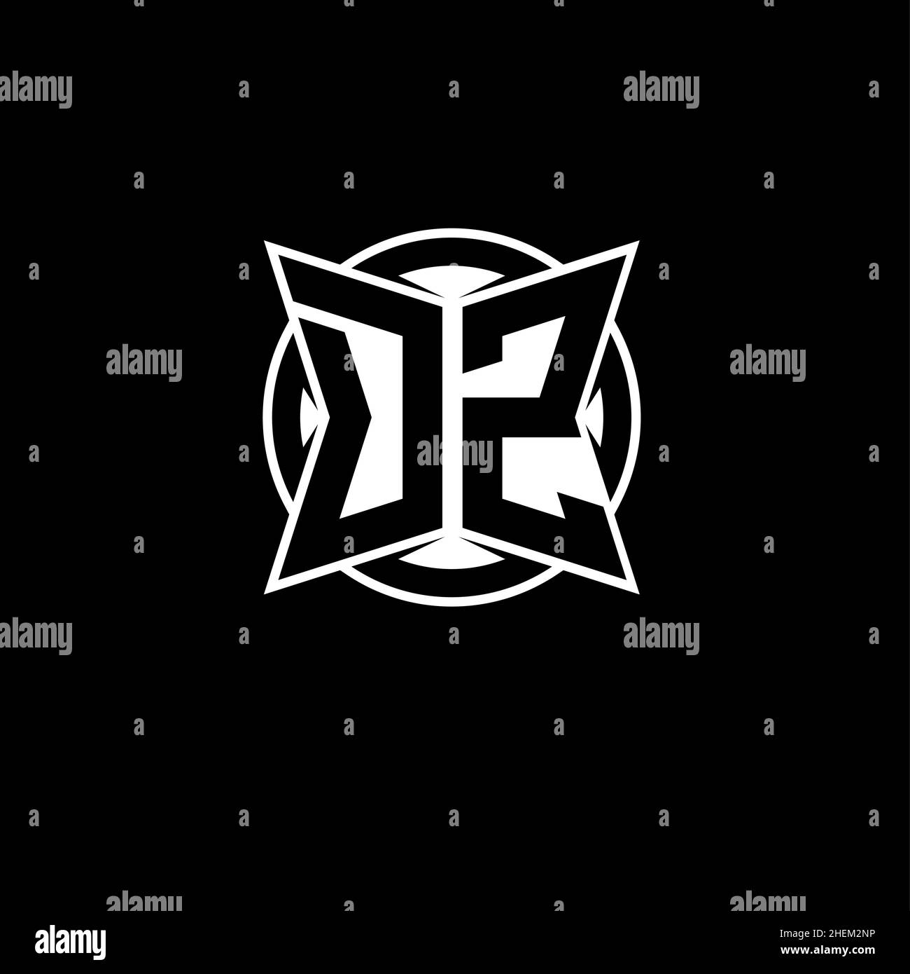 DZ Monogram logo letter with simple modern shape style design. Circle ...