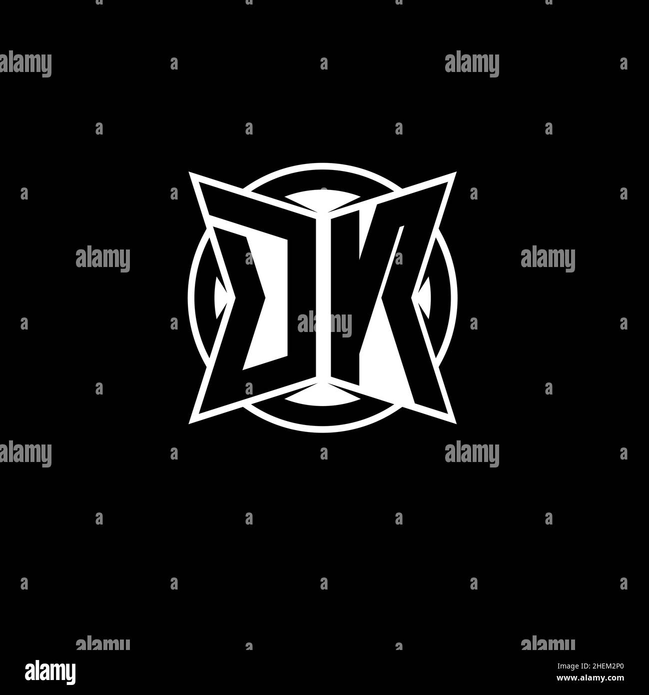 DN Monogram logo letter with simple modern shape style design. Circle ...