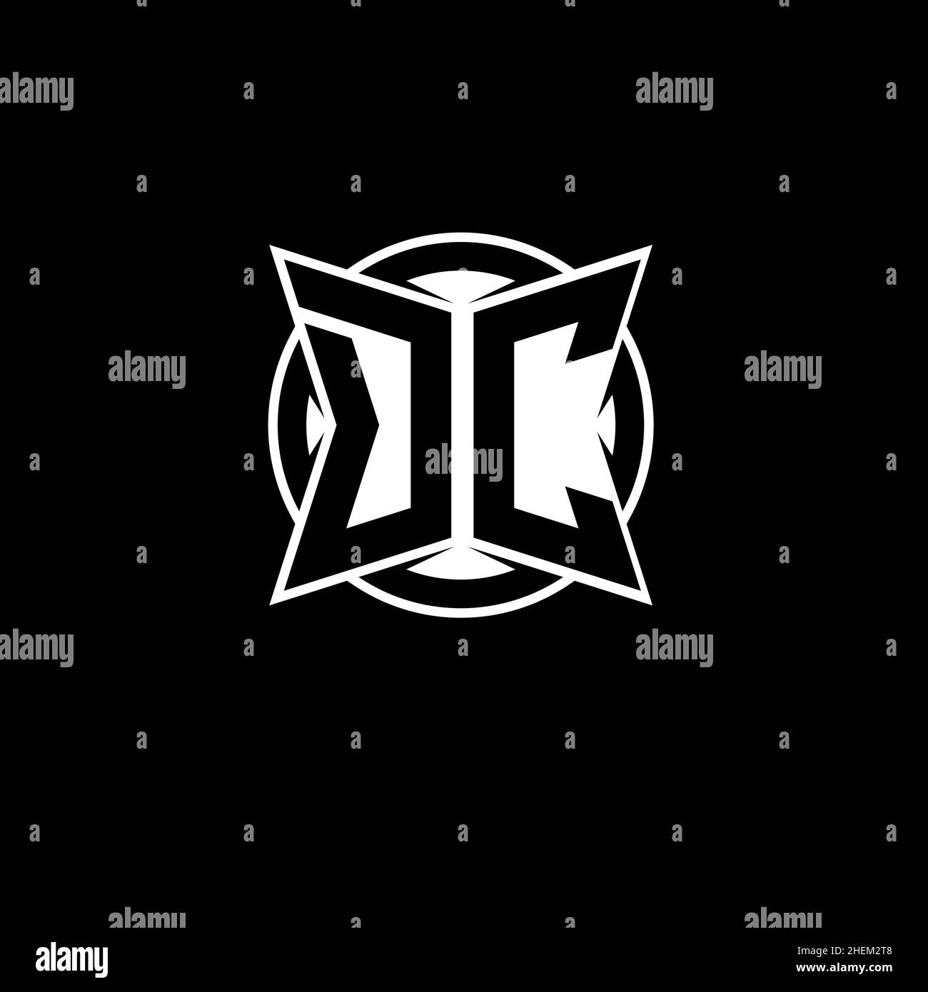 DC Monogram logo letter with simple modern shape style design. Circle ...