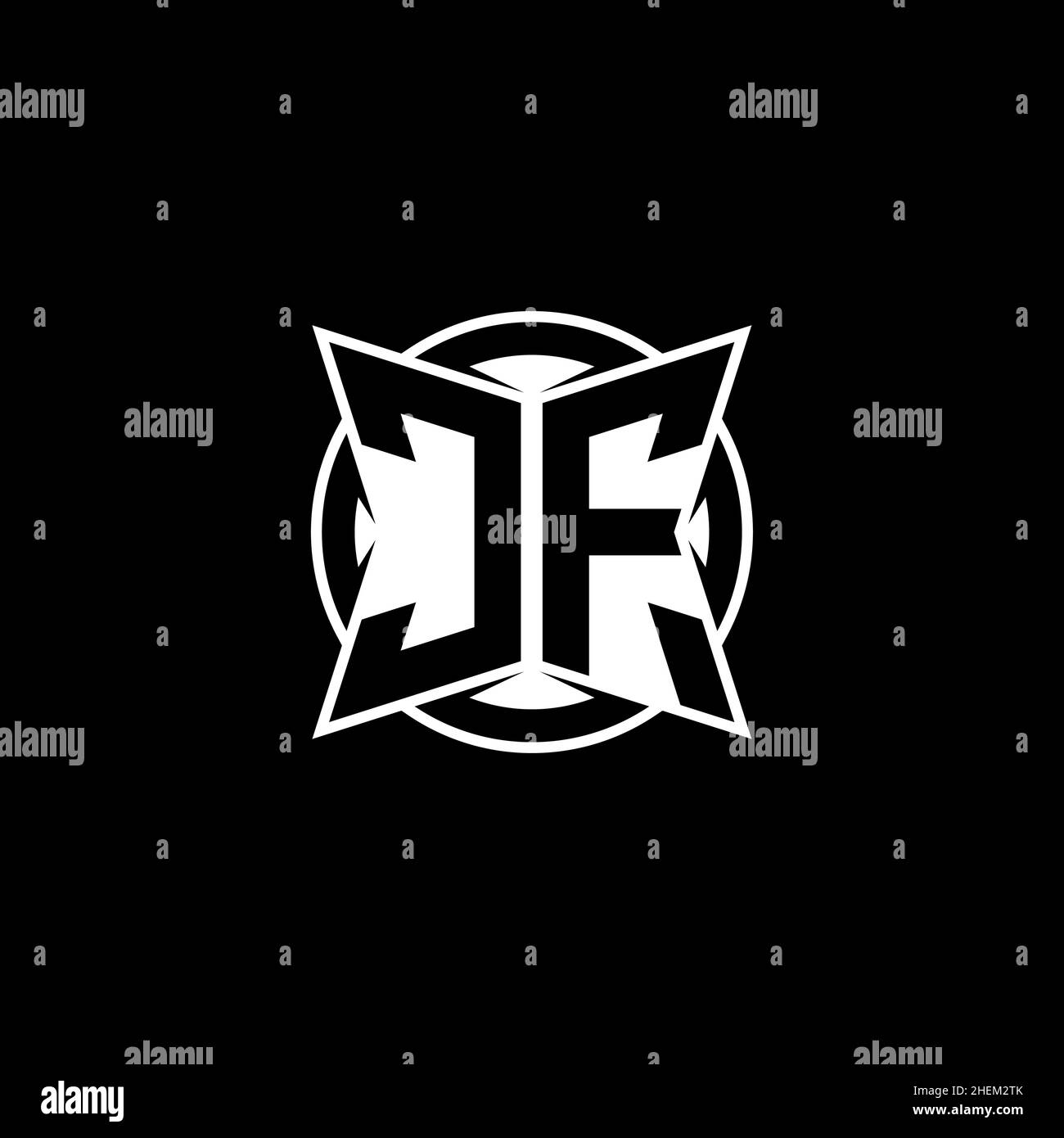 CF Monogram logo letter with simple modern shape style design. Circle ...