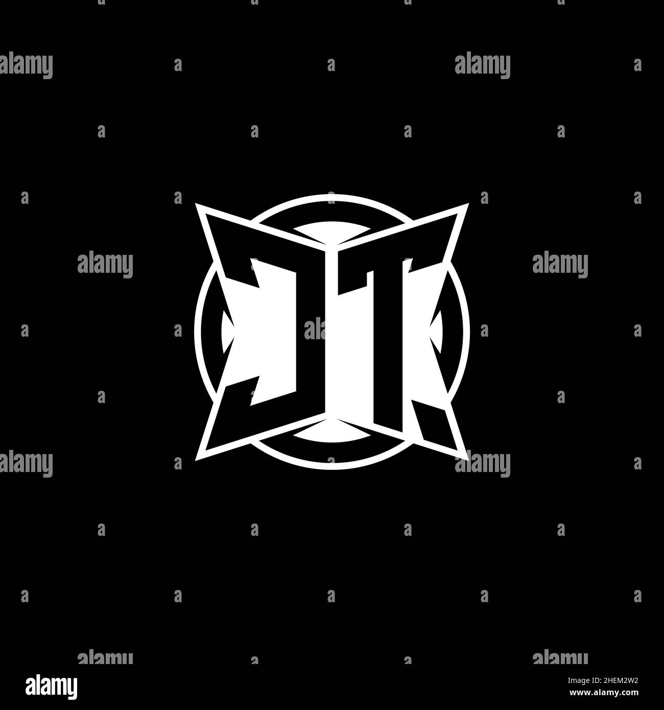 CT Monogram logo letter with simple modern shape style design. Circle ...