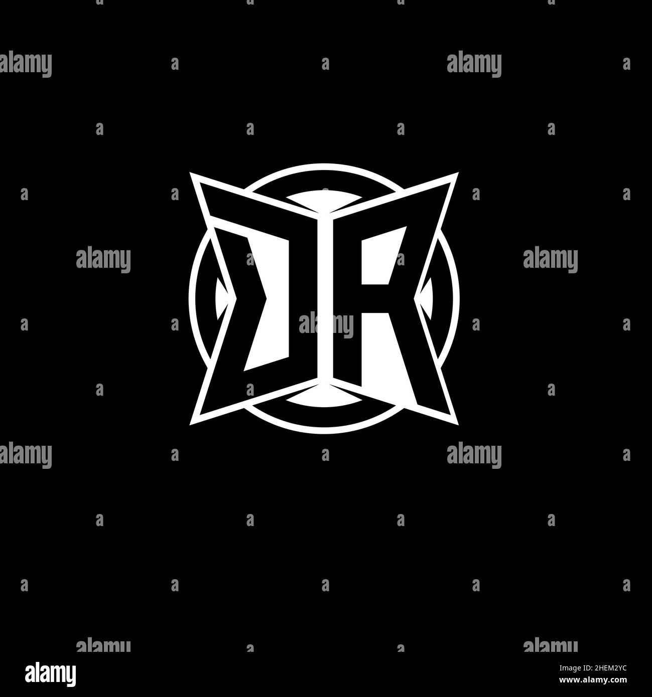 DA Monogram logo letter with simple modern shape style design. Circle ...