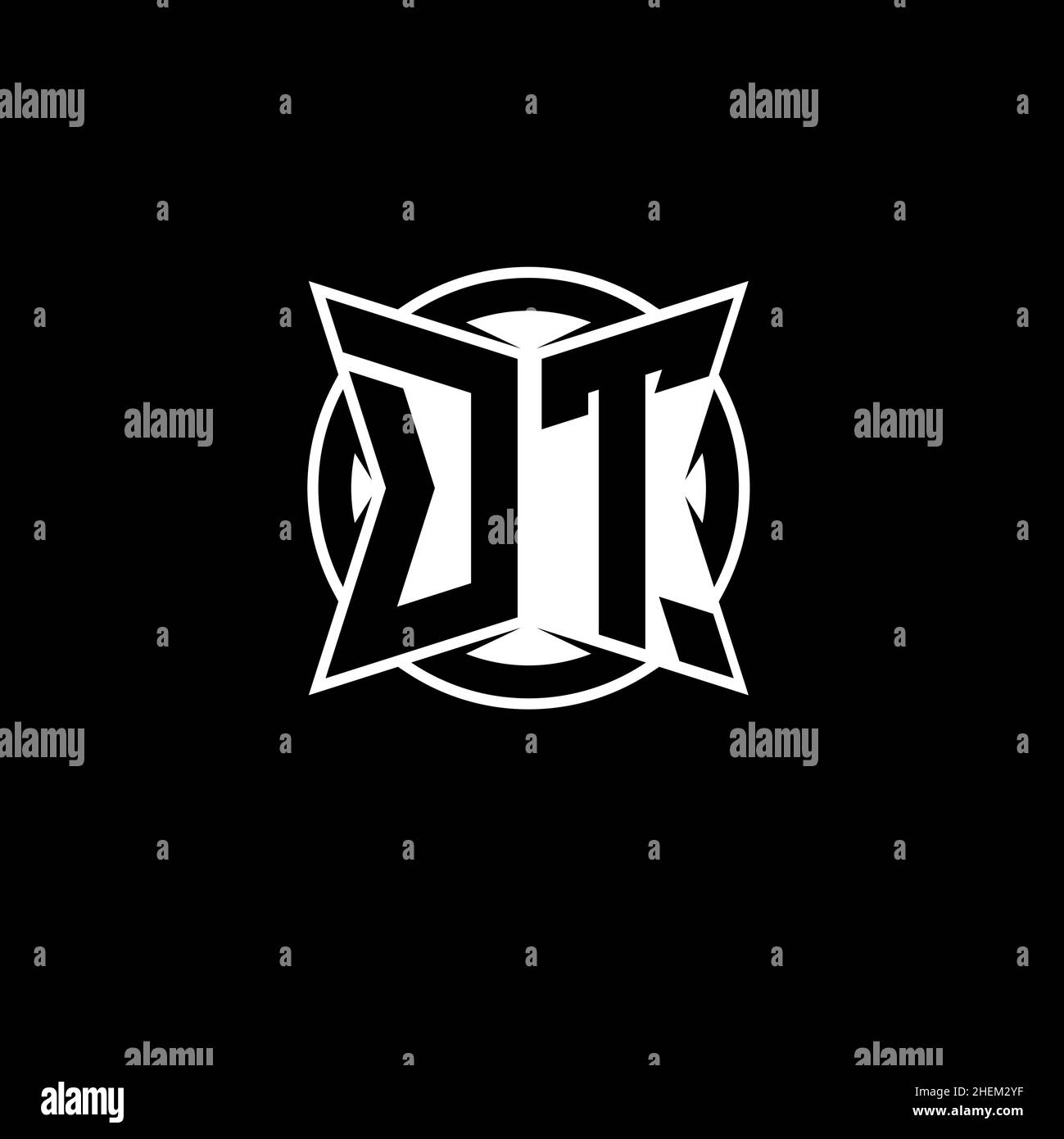 DT Monogram logo letter with simple modern shape style design. Circle ...