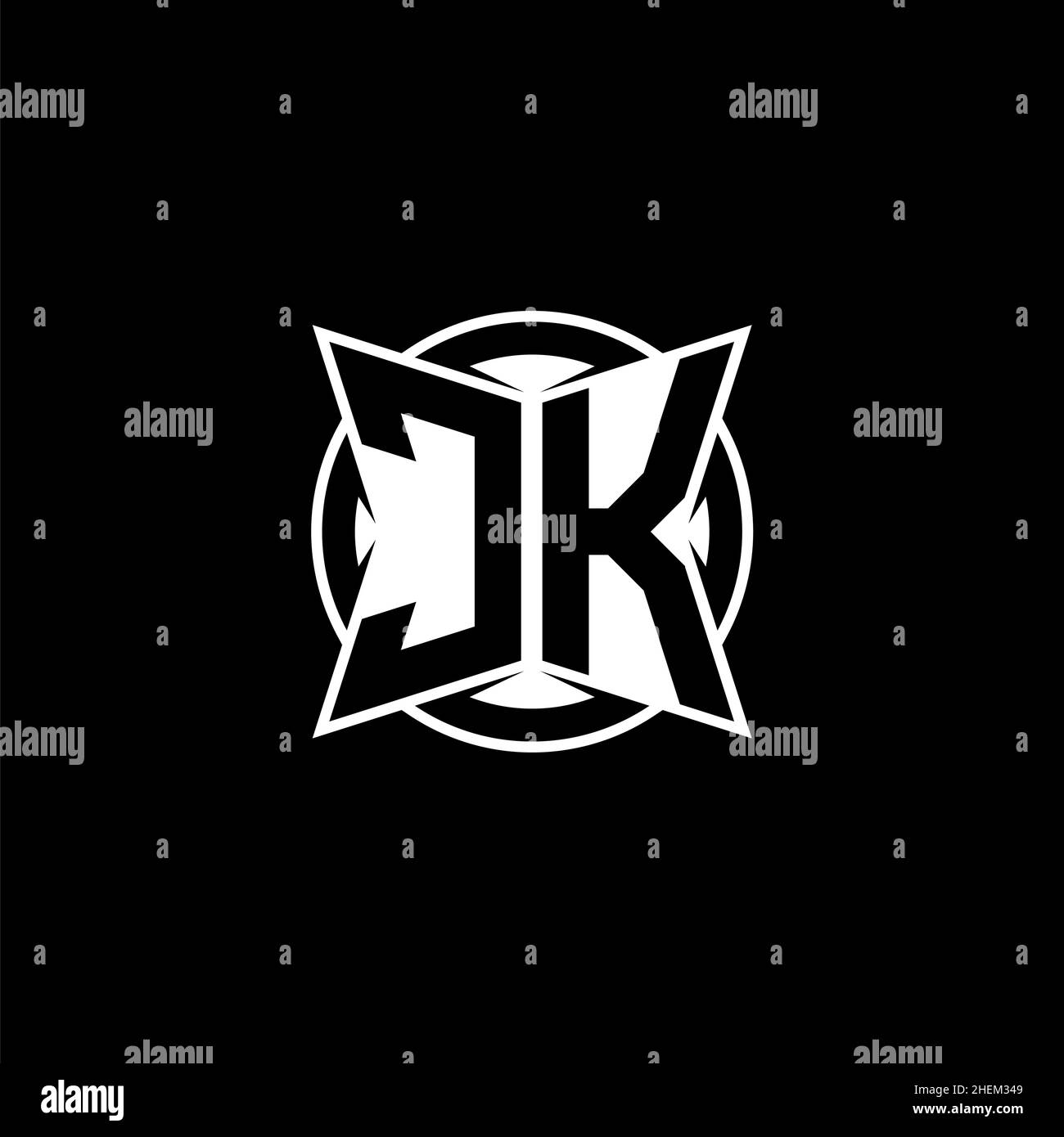 CK Monogram logo letter with simple modern shape style design. Circle ...