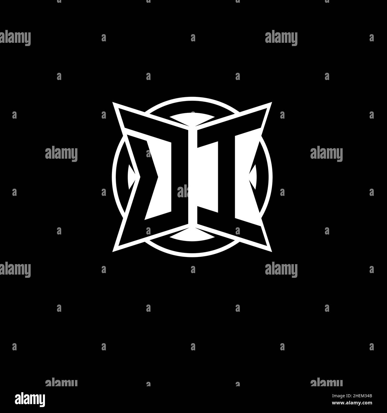 DI Monogram logo letter with simple modern shape style design. Circle ...