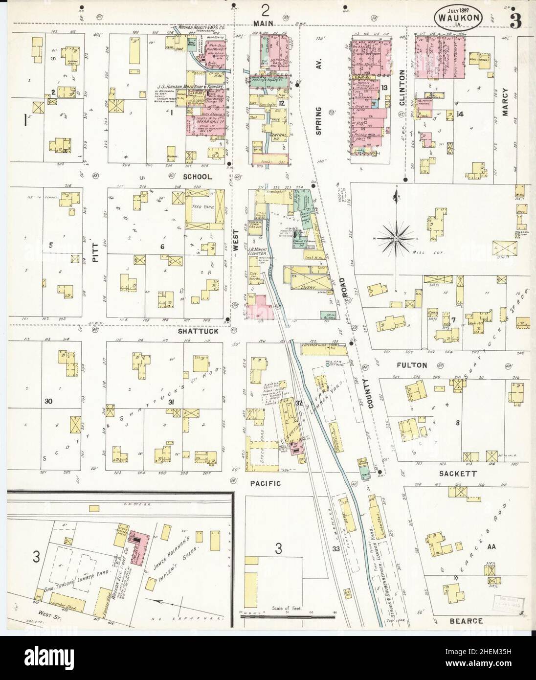 Waukon map hi-res stock photography and images - Alamy