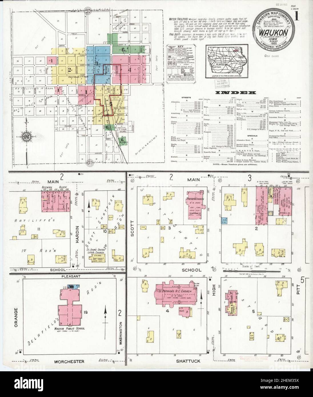Waukon map hi-res stock photography and images - Alamy