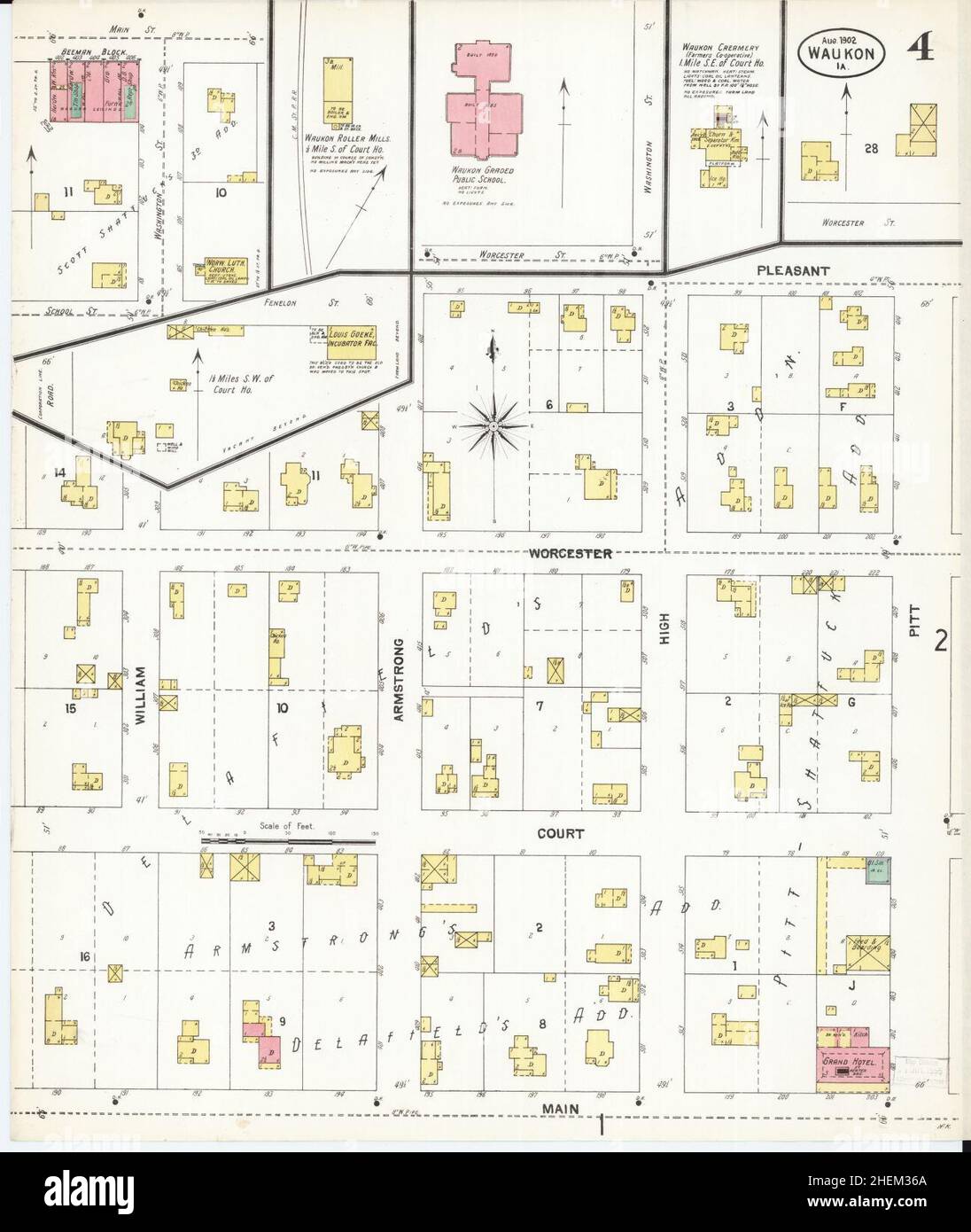Waukon map hi-res stock photography and images - Alamy