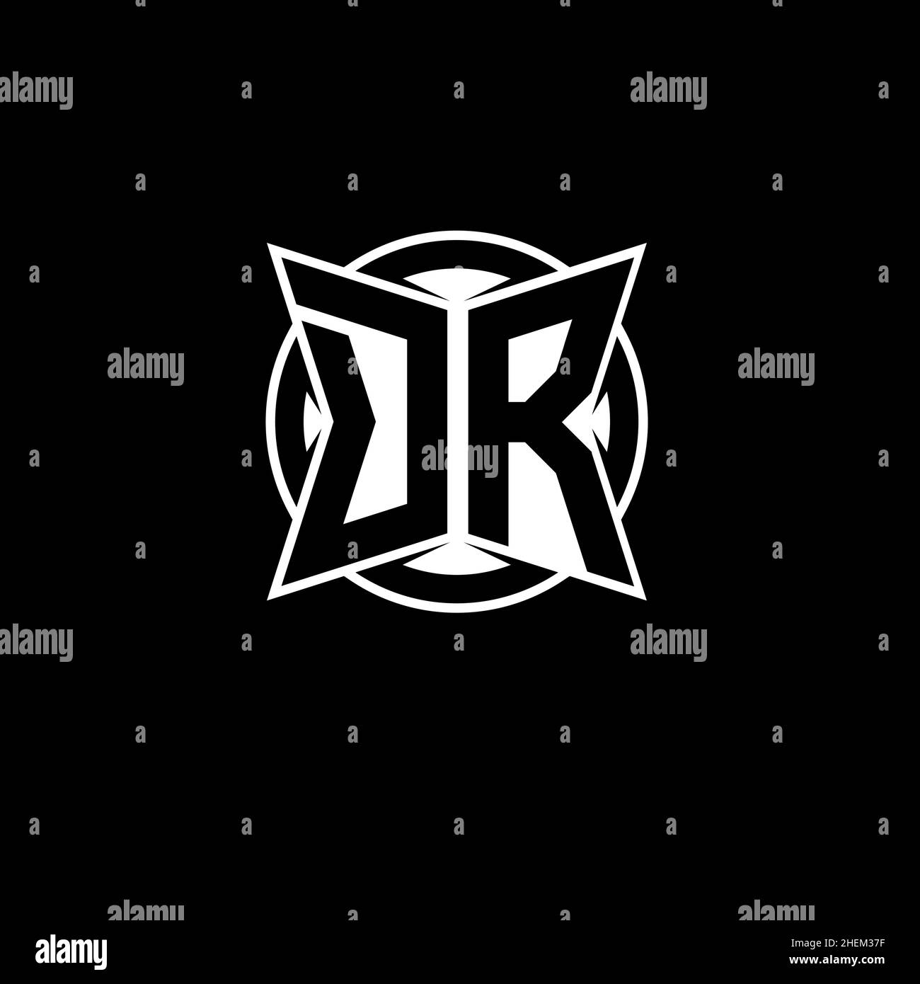 DR Monogram logo letter with simple modern shape style design. Circle ...