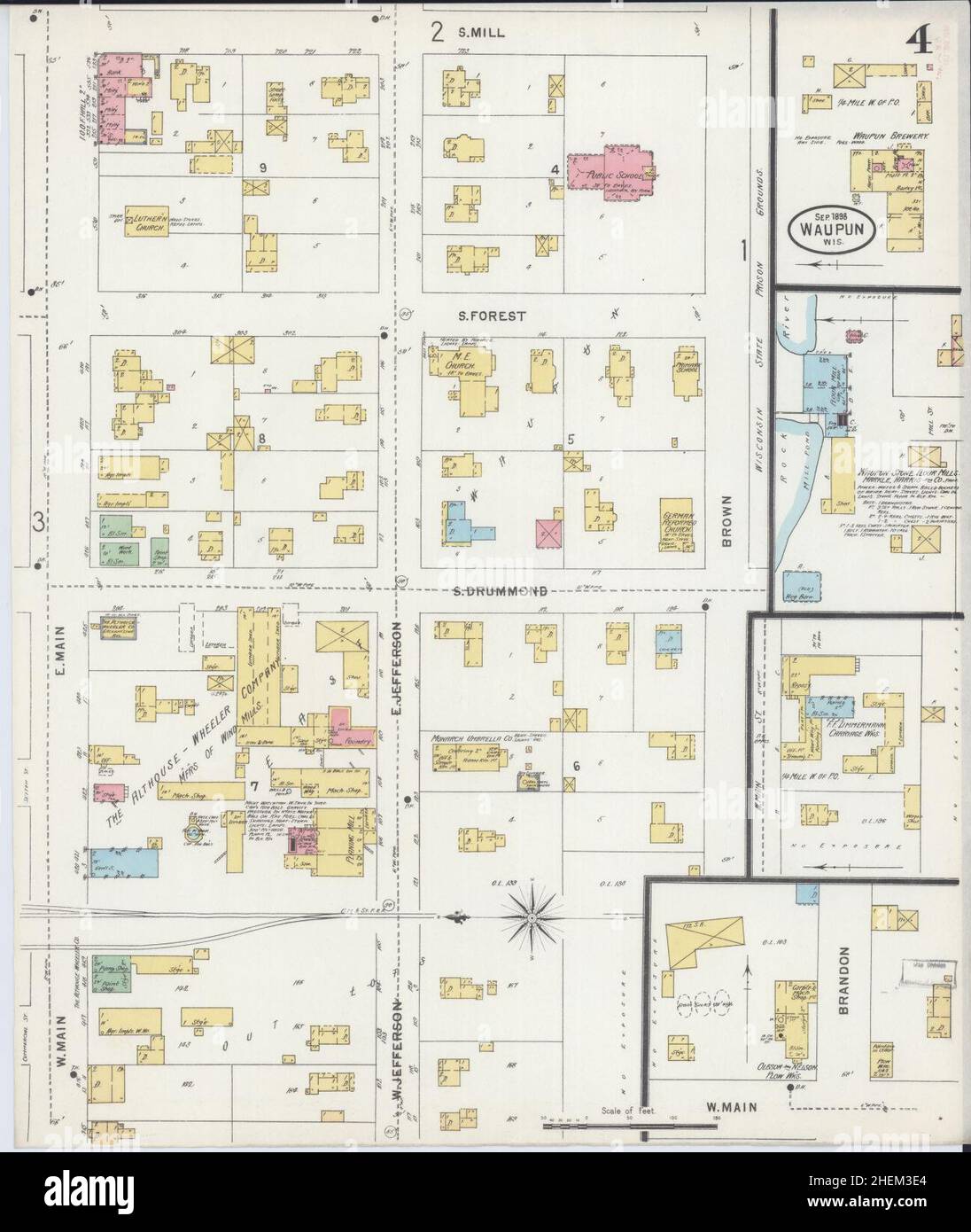 Map of waupun wisconsin hi-res stock photography and images - Alamy