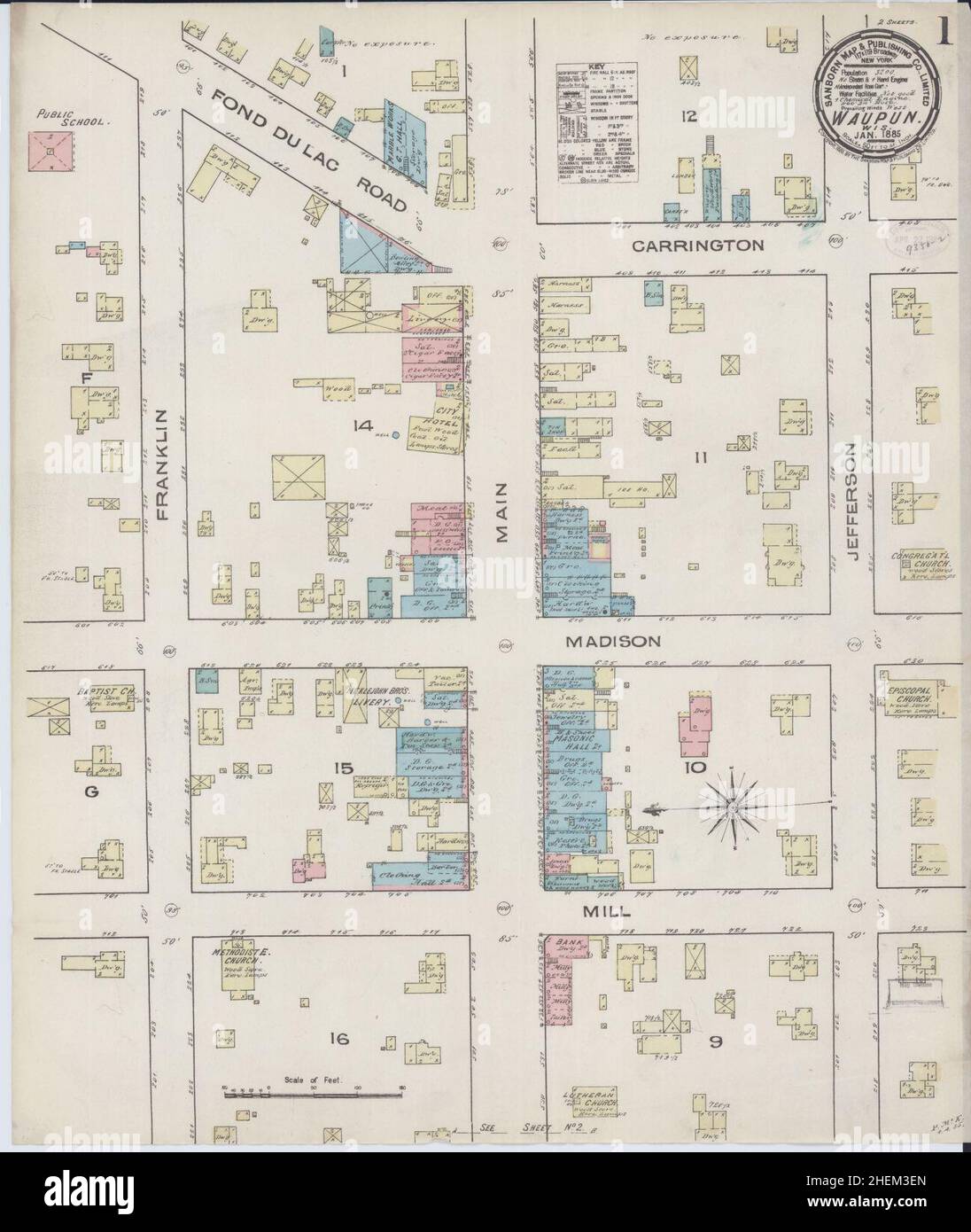 Map of waupun hi-res stock photography and images - Alamy