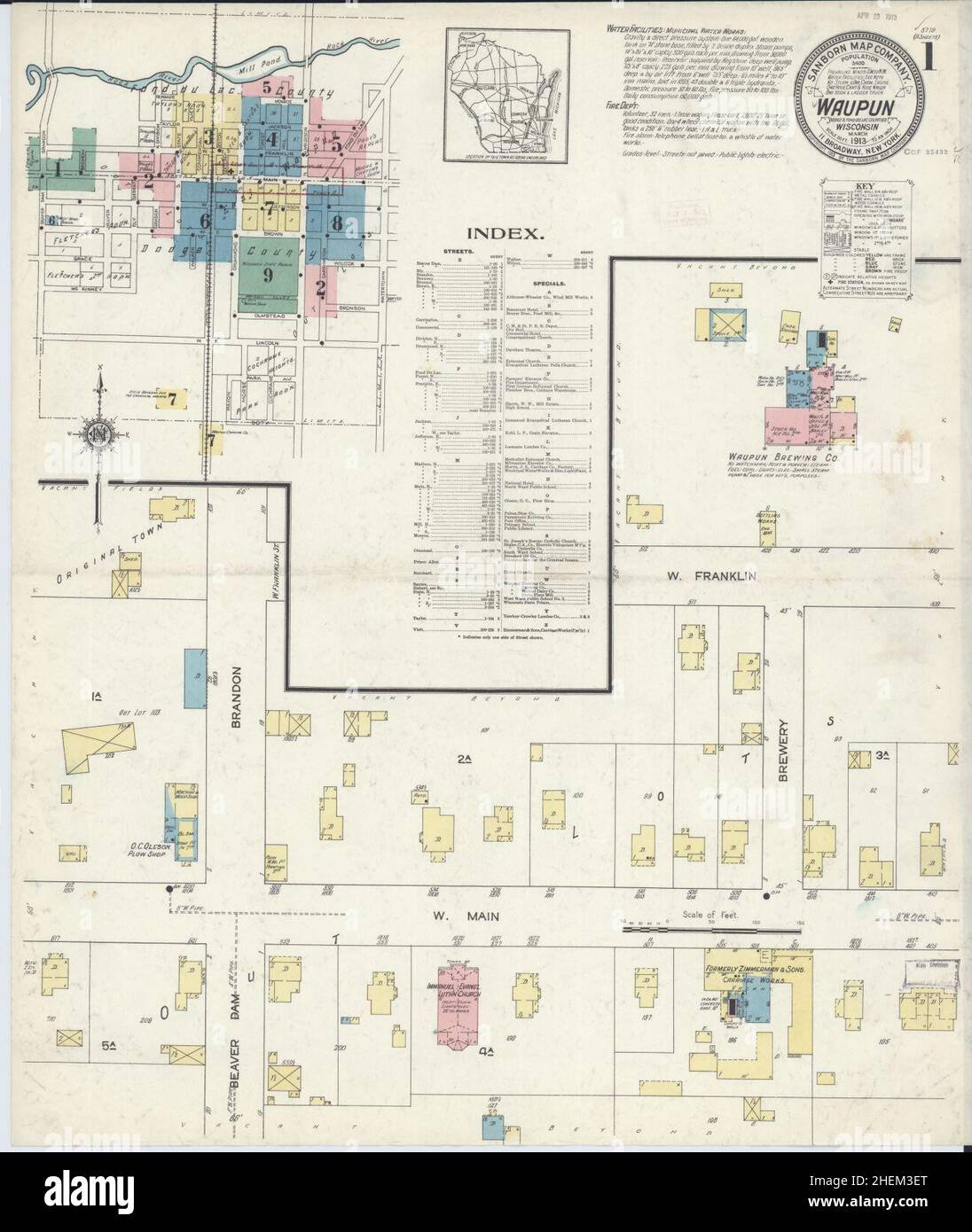 Map of waupun wisconsin hi-res stock photography and images - Alamy