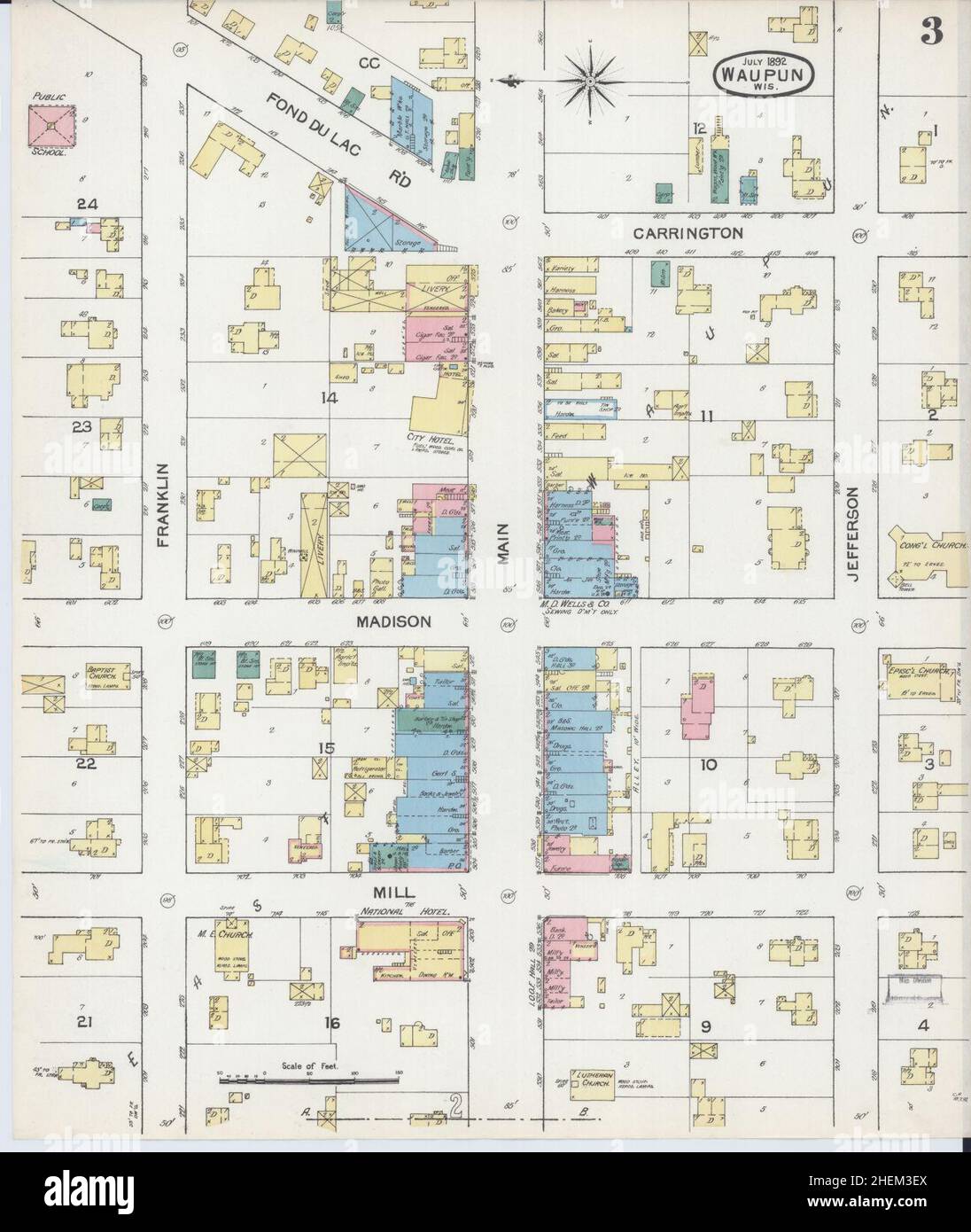 Map of waupun wisconsin hi-res stock photography and images - Alamy