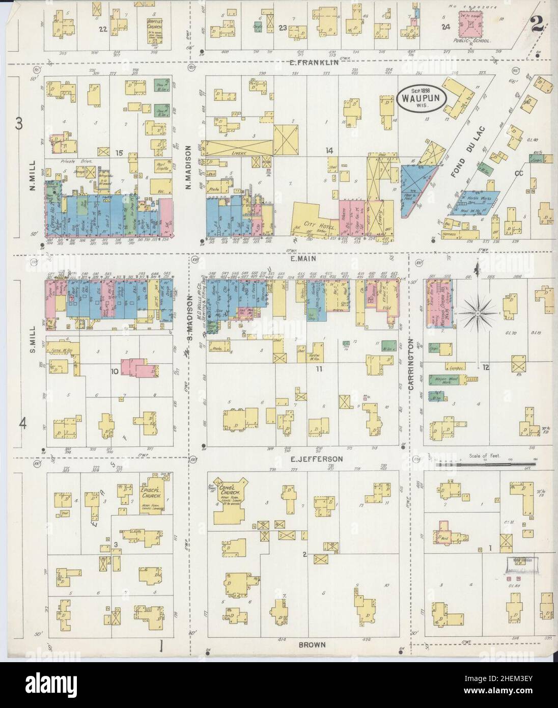 Map Of Waupun Wisconsin High Resolution Stock Photography and Images ...