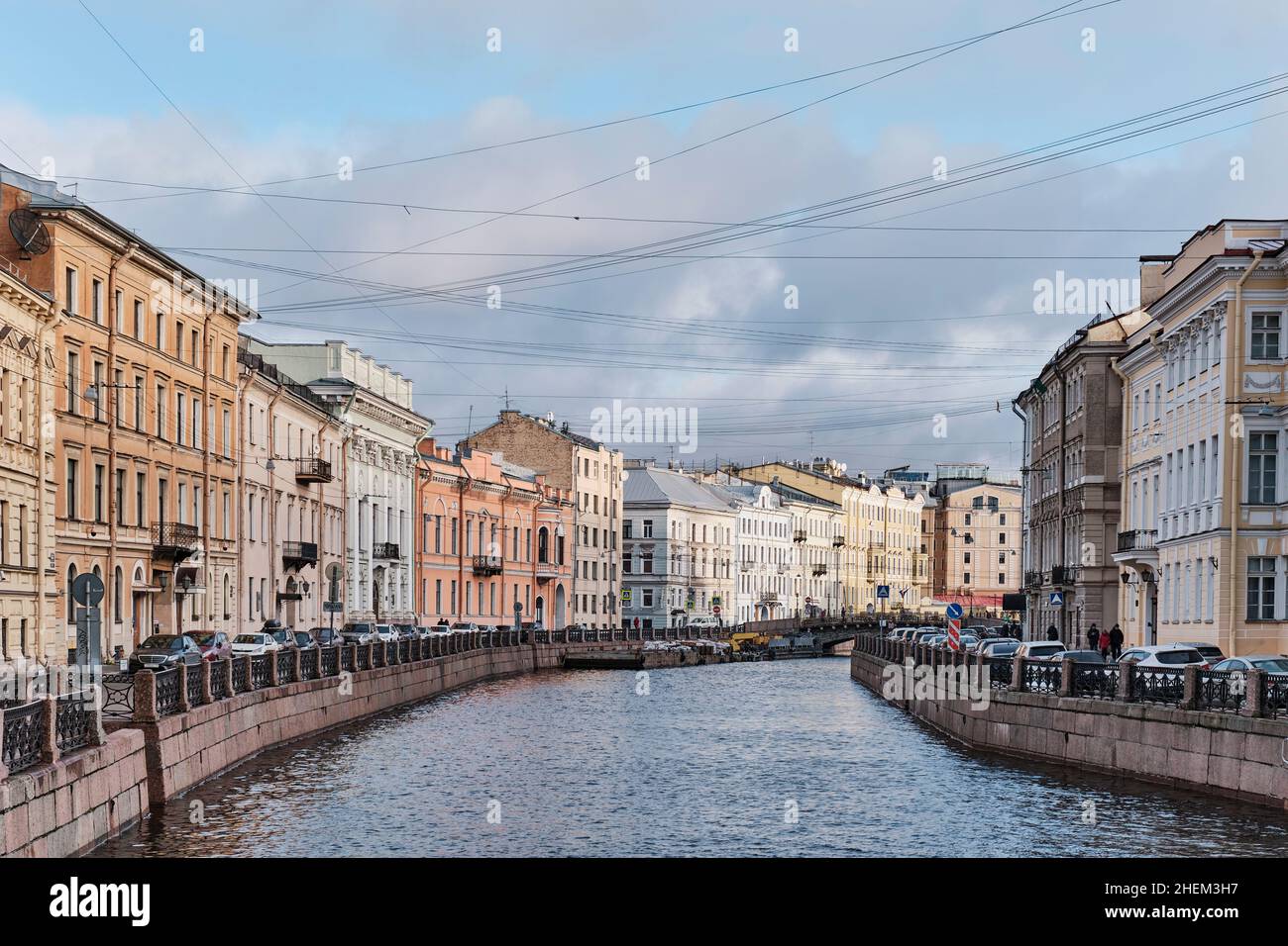 Cityscape of Saint Petersburg, Russia. Historic buildings on the Moika ...