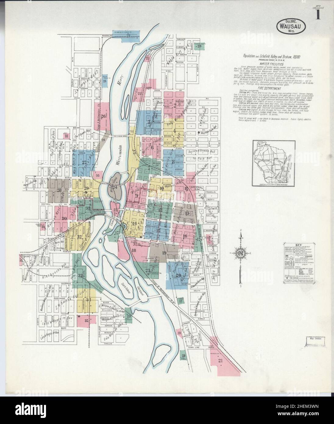 Map of wausau wisconsin hi-res stock photography and images - Alamy