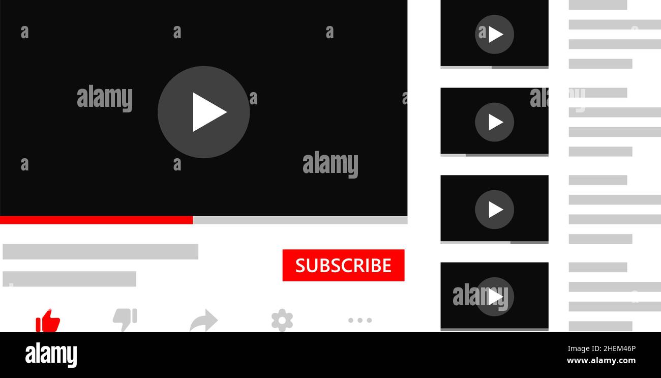 Multimedia player interface mockup template. Video player interface ...