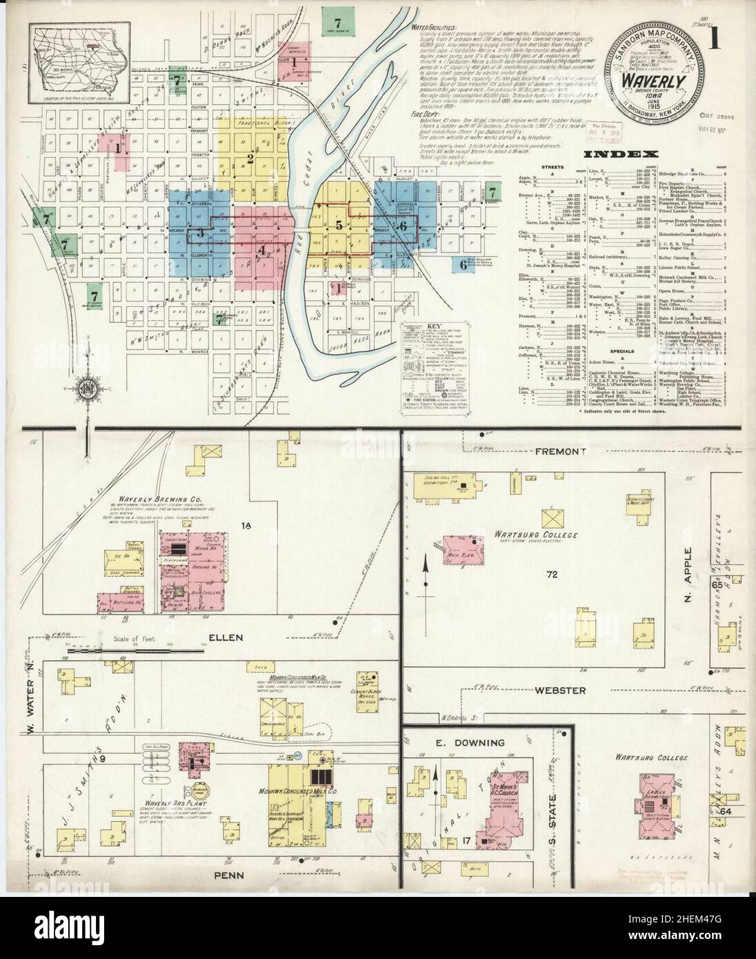 Waverly iowa map hi-res stock photography and images - Alamy