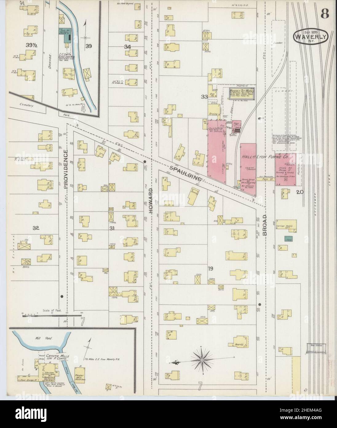 Map of waverly new york hi-res stock photography and images - Alamy