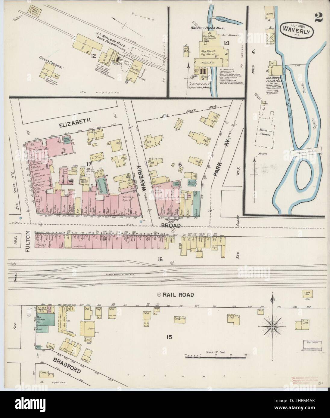 Map of waverly new york hi-res stock photography and images - Alamy