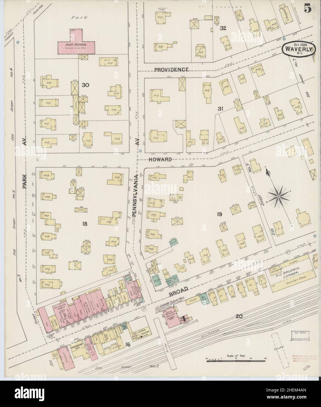 Map of waverly new york hi-res stock photography and images - Alamy