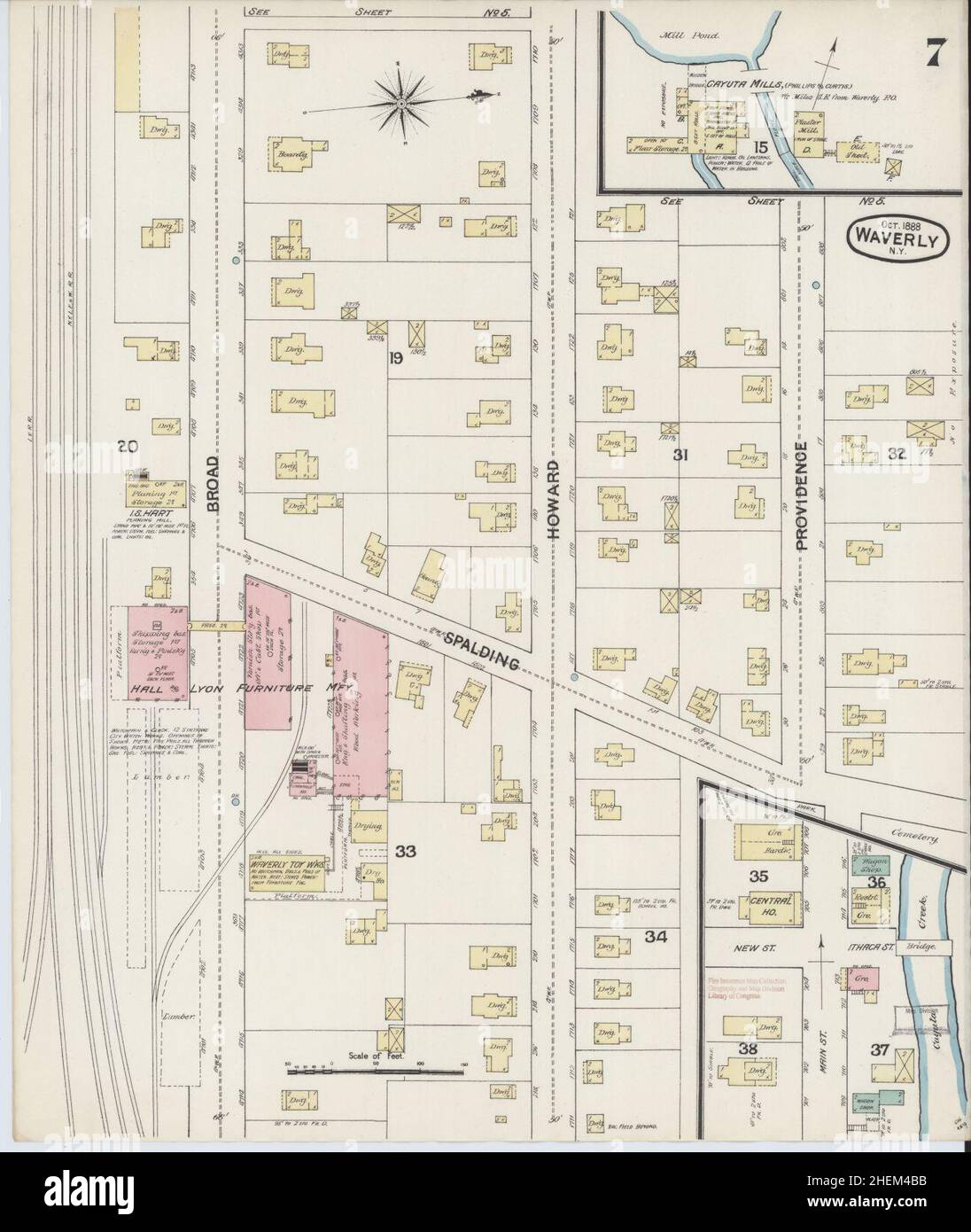 Map of waverly new york hi-res stock photography and images - Alamy