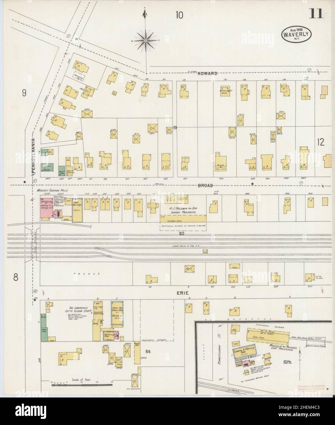 Map of waverly new york hi-res stock photography and images - Alamy