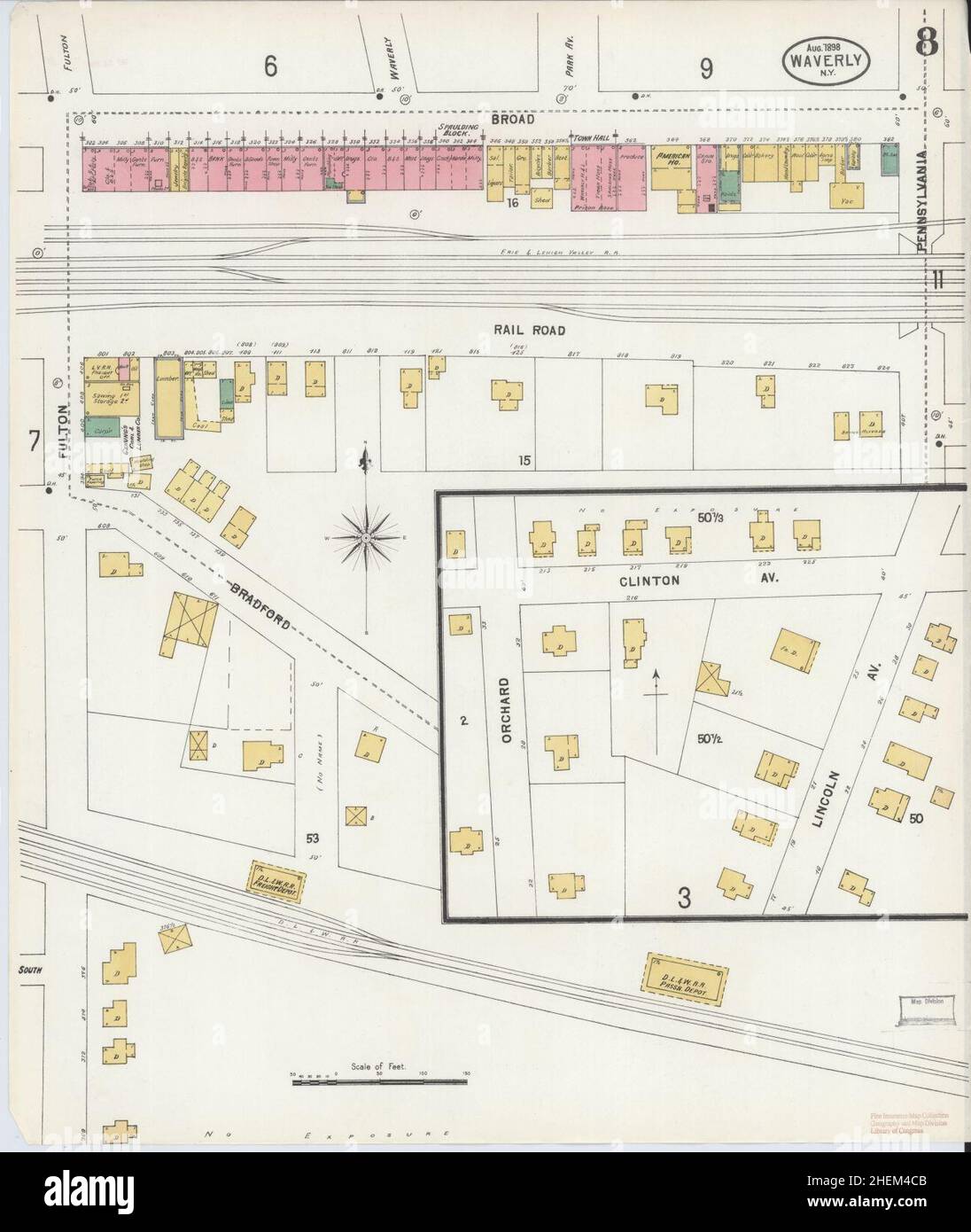 Map of waverly new york hi-res stock photography and images - Alamy