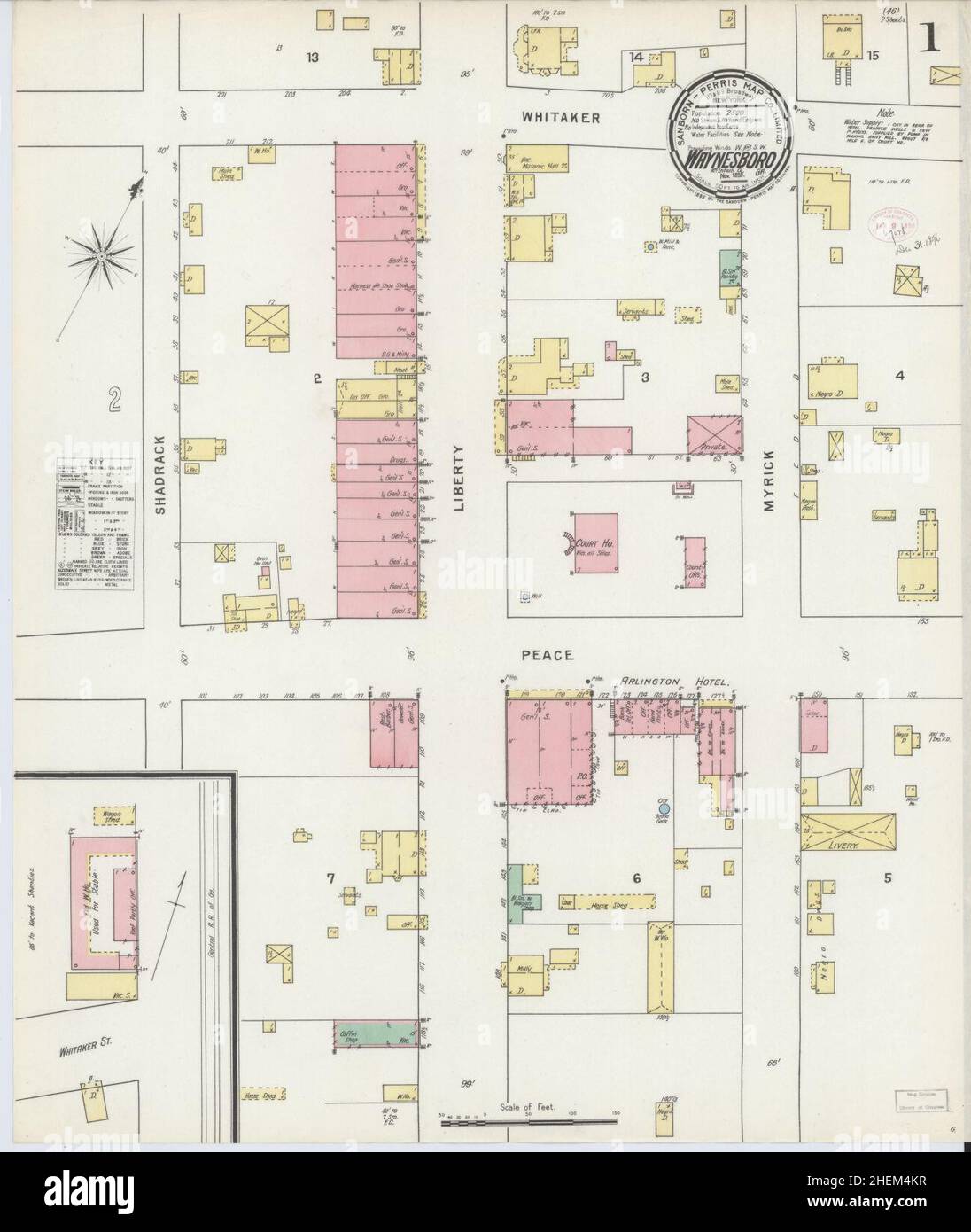 Map of waynesboro hi-res stock photography and images - Alamy