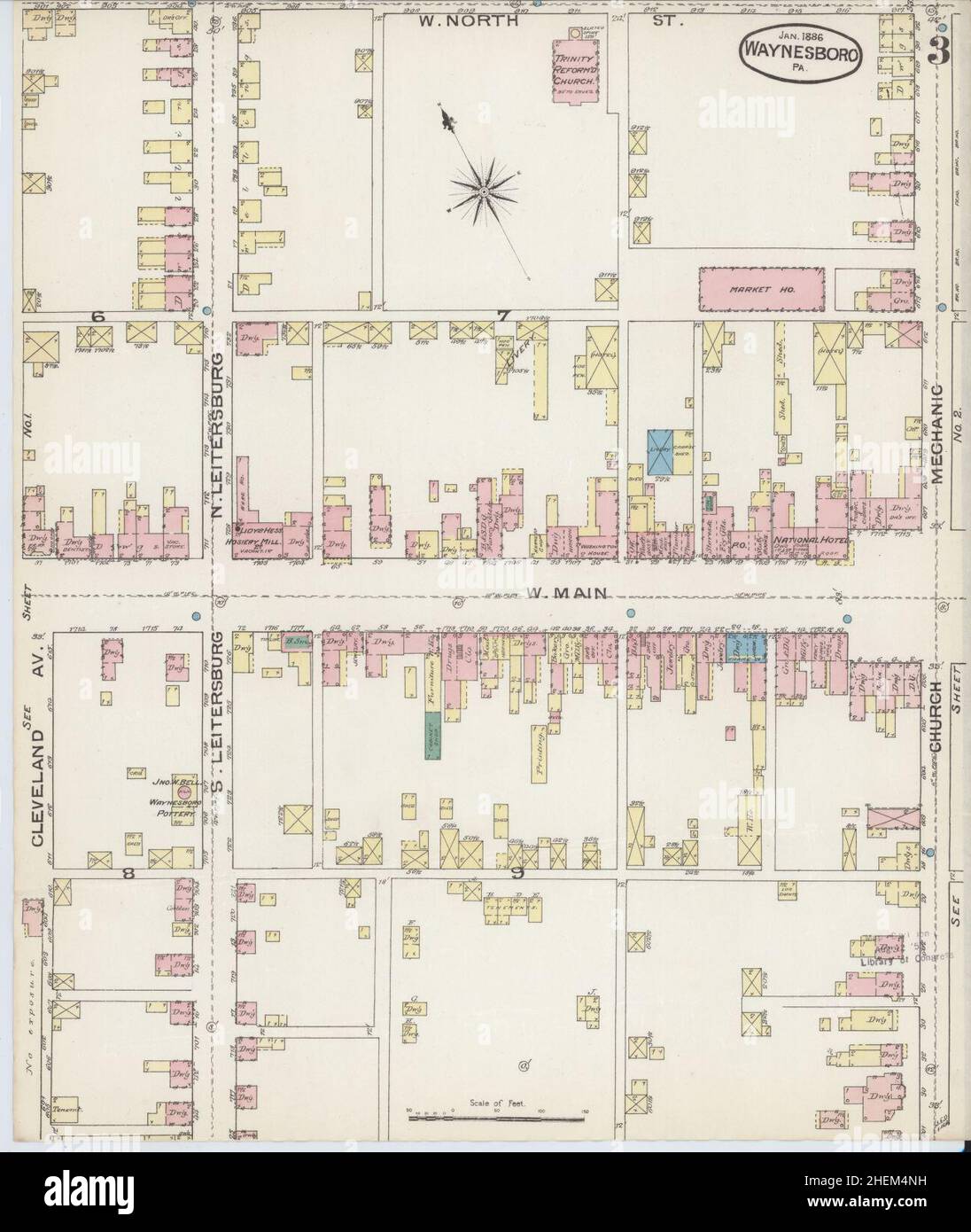 Waynesboro map hi-res stock photography and images - Alamy