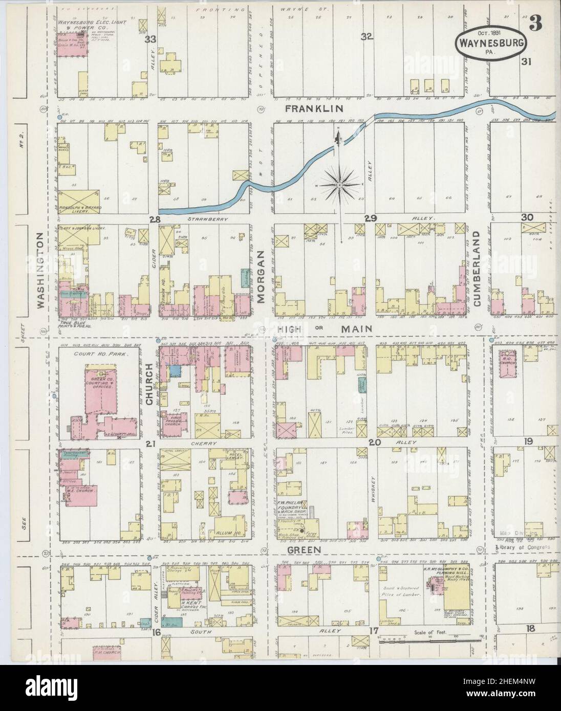 Waynesburg pennsylvania map hi-res stock photography and images - Alamy