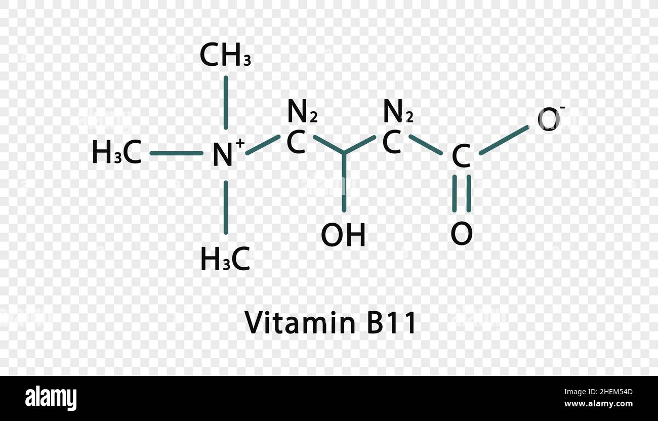 Vitamin B11 chemical formula. Vitamin B11 structural chemical formula ...