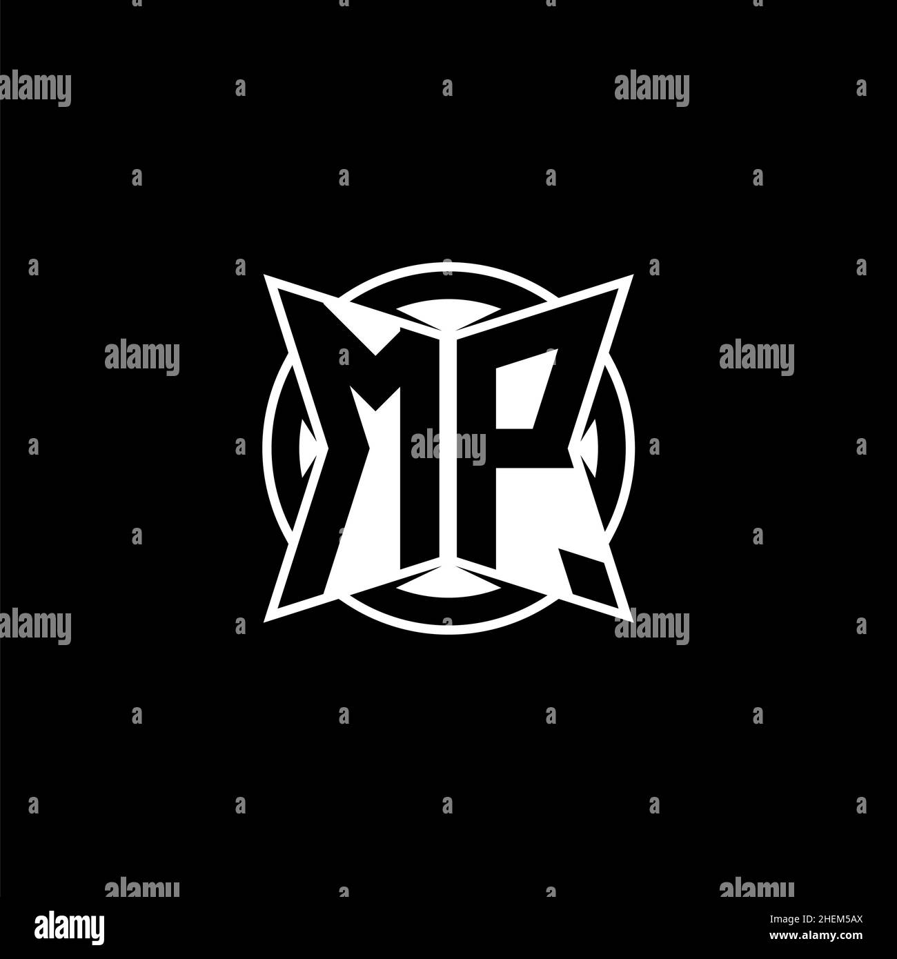 MP Monogram logo letter with simple modern shape style design. Circle ...